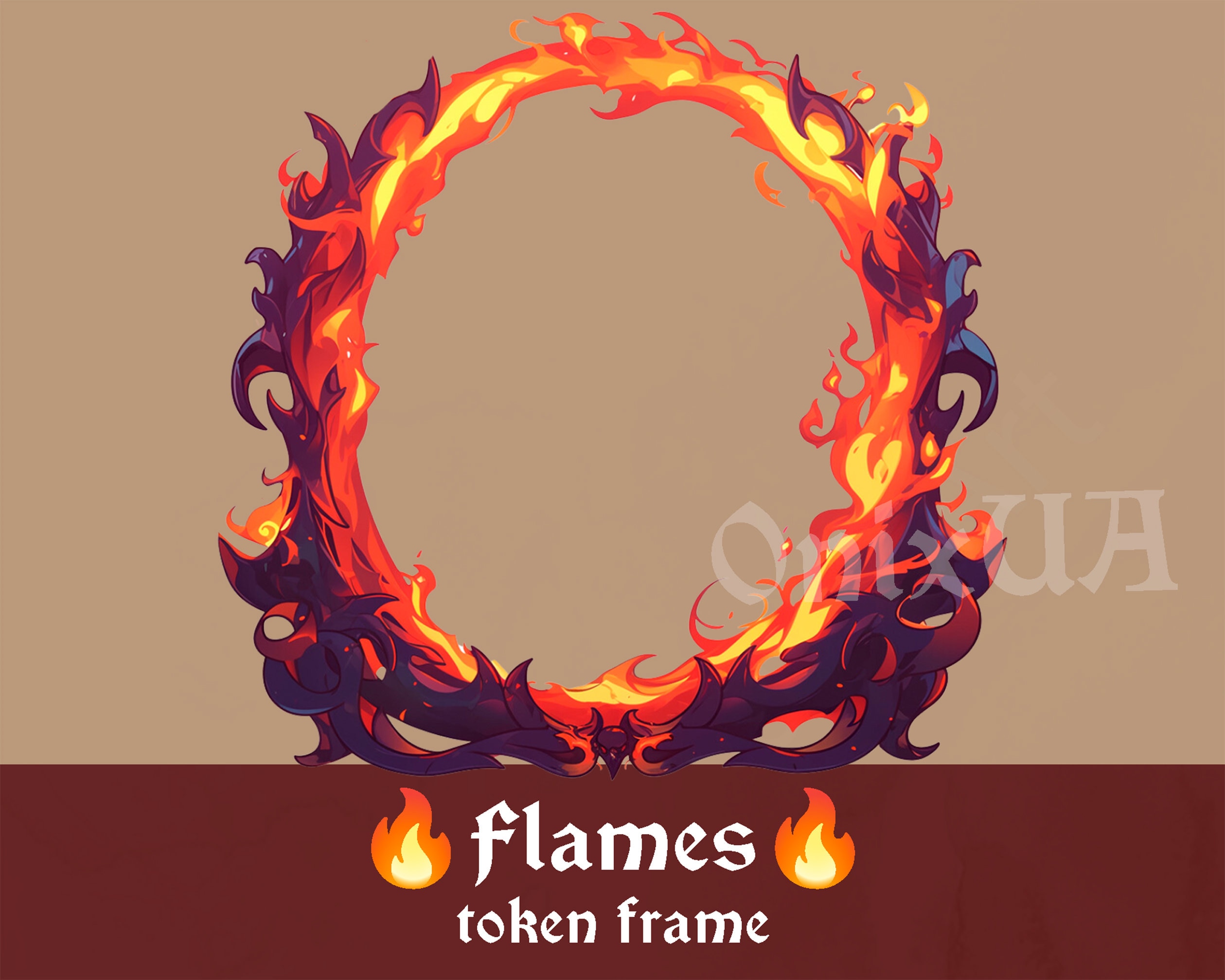 Fire Token Frame. Token Border With Flames for Dungeons and Dragons ...