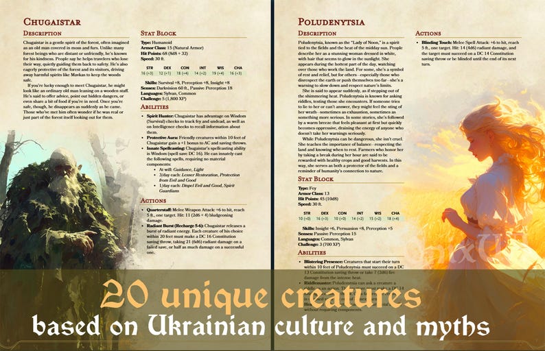 Ukrainian Mythology Bestiary D&D Creature Compendium digital PDF - Etsy