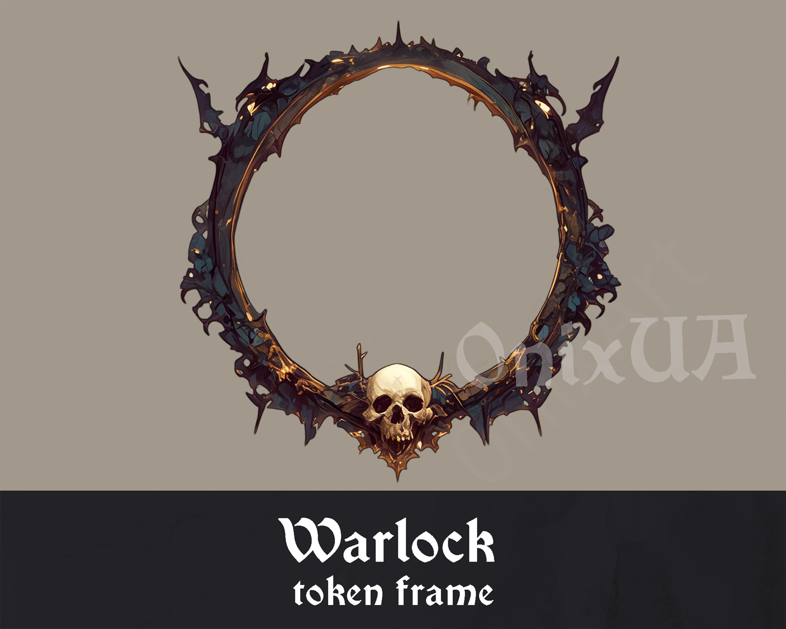 Warlock Token Frame: Skull Border for D&D, Pathfinder (digital Download ...