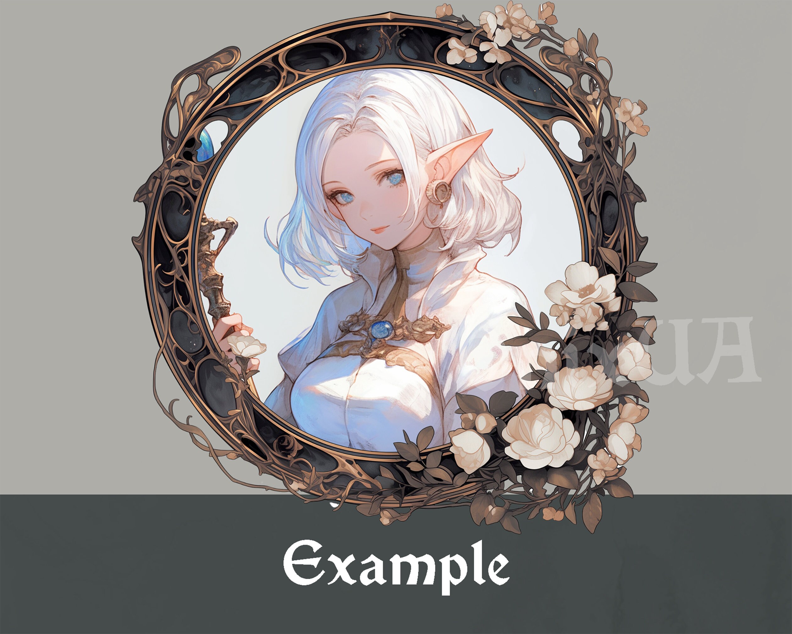 Pure Noble D&D Token Frame. White Rose Flowers Token Border for ...