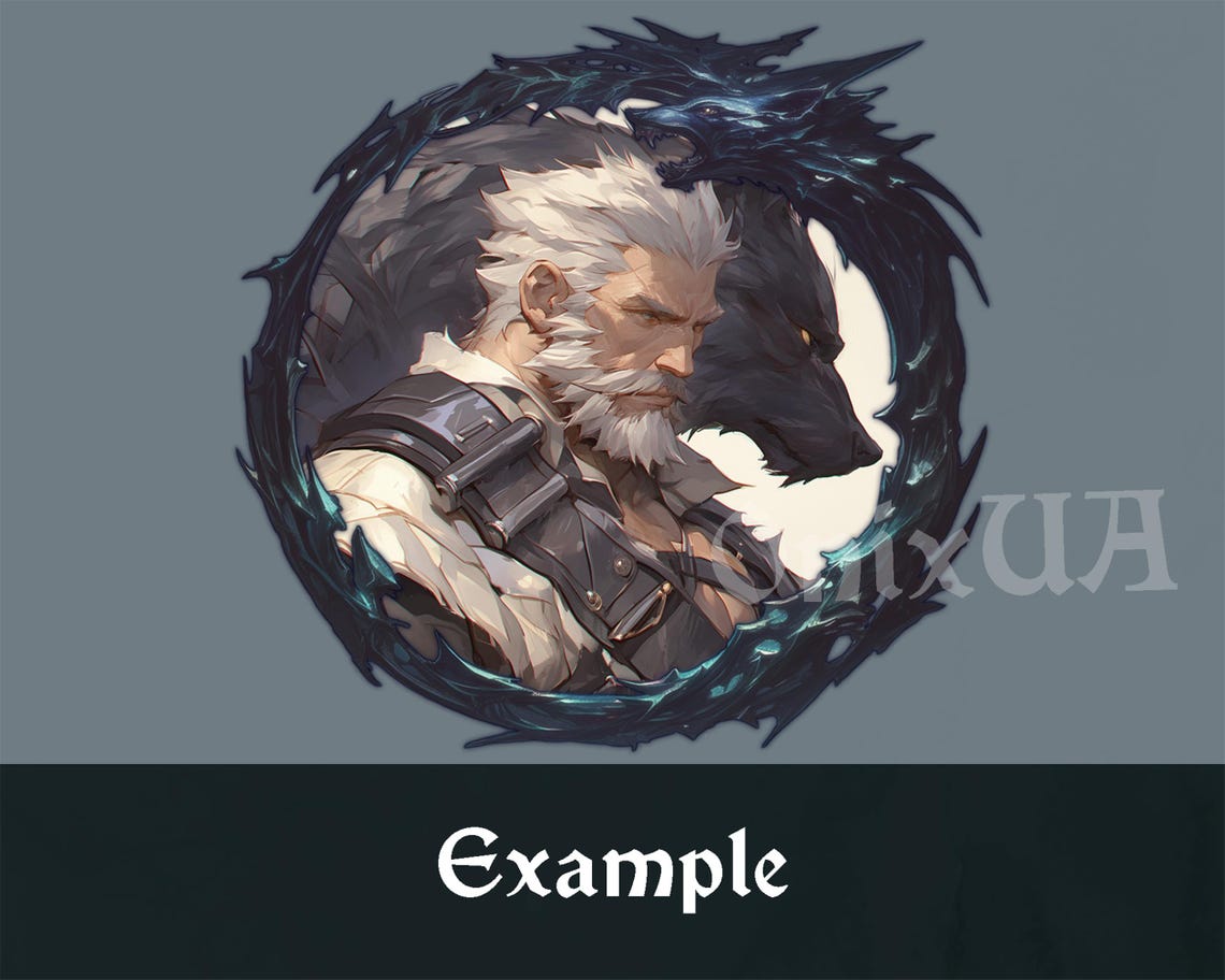 Werewolf Token Frame: D&D Digital Border (PSD, PNG) - Etsy