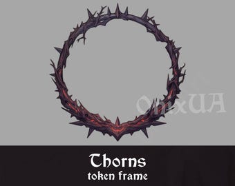 Gothic Red Roses D&D Token Frame. Digital Flowers Token Border for ...