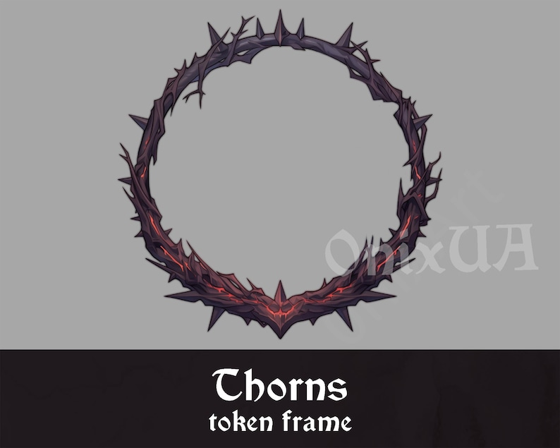 Thorns Token Frame: Digital Border for Dnd, Pathfinder (PSD, PNG) - Etsy