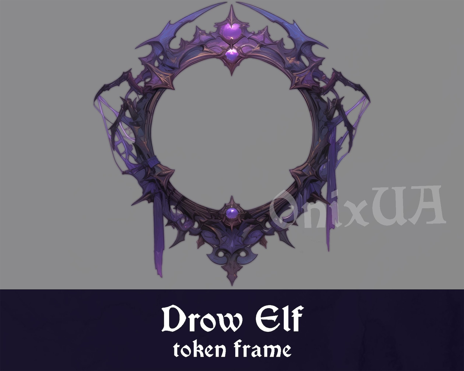 Drow Elf Token Frame: Lolth Border for D&D, Pathfinder (digital ...