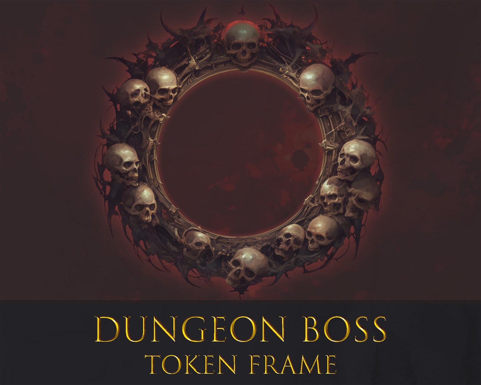 Dungeon Boss Token Frame: Skull Border for Dnd, Pathfinder (PSD, PNG ...