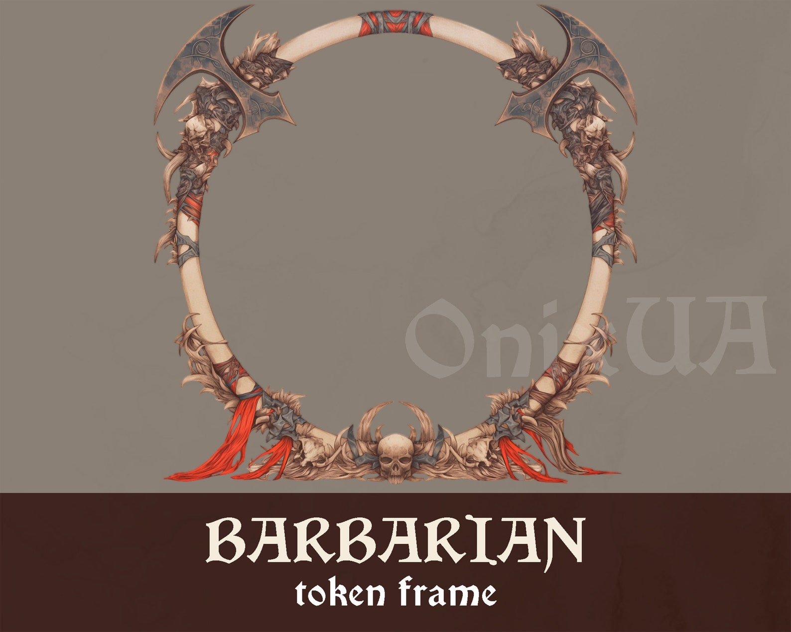 Barbarian Dandd Token Frame Digital Token For Tabletop Dungeons And Dragons Pathfinder Etc