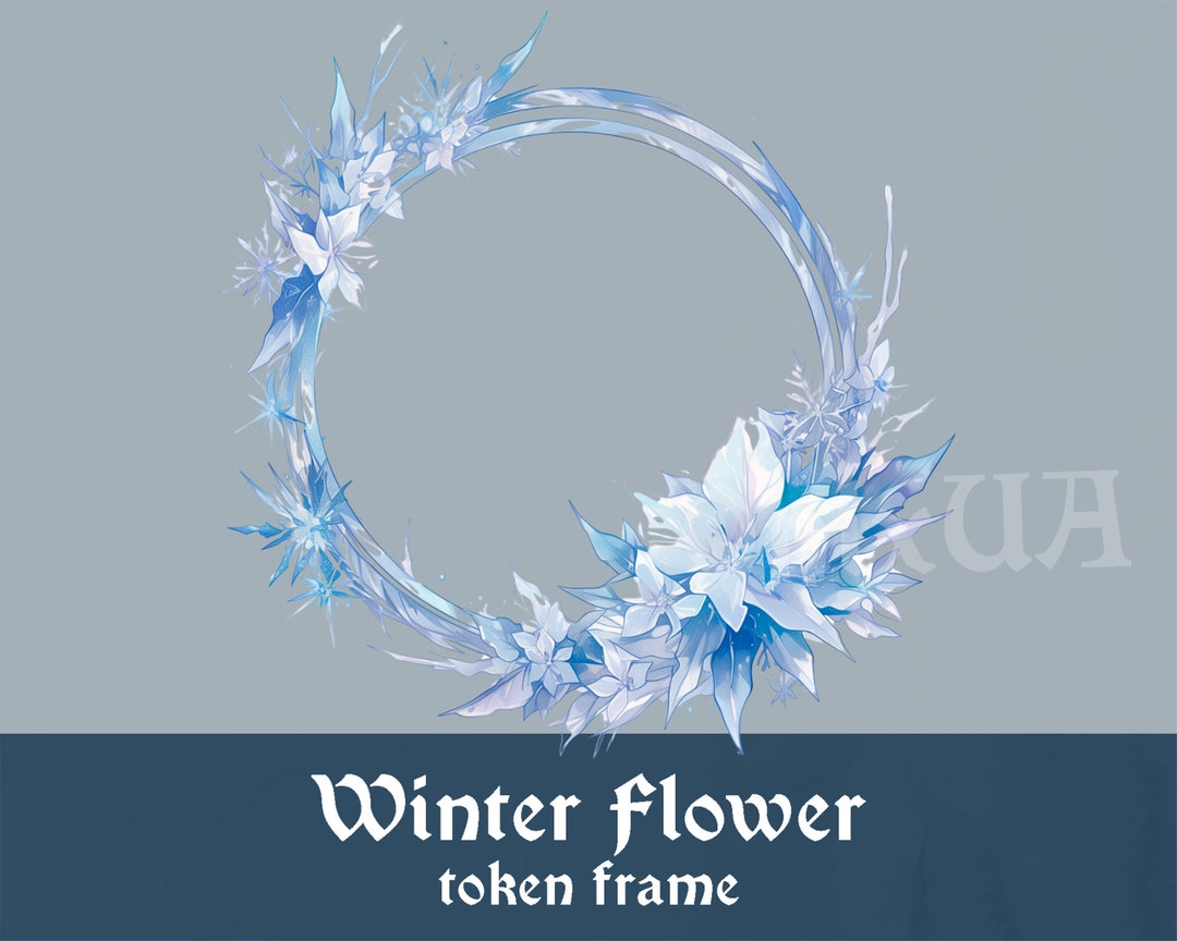 Winter Floral Token Frame, White Cold Flowers Border (PSD, PNG) - Etsy