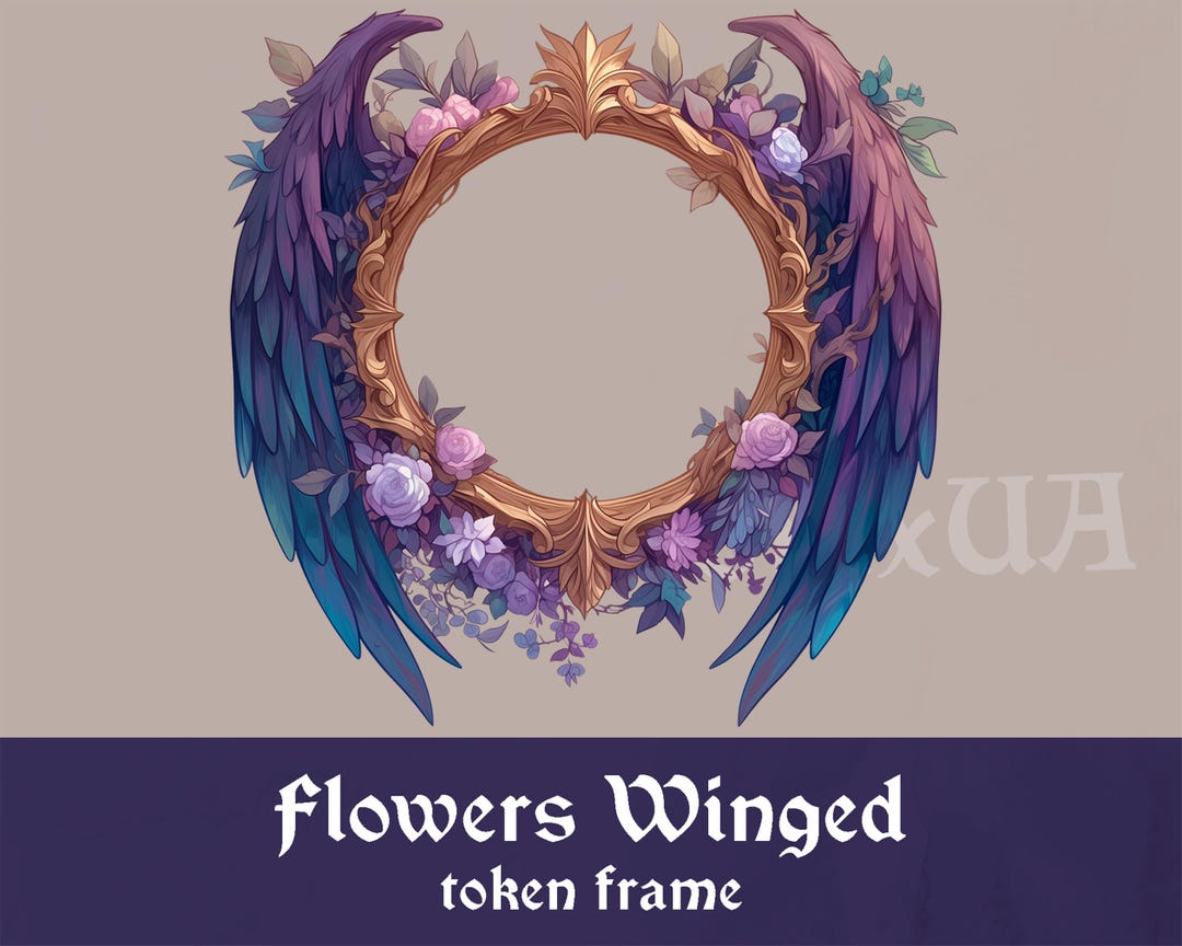 Flowers Winged D&D Token Frame | Harpy / Aarakocra / Aasimar Token ...