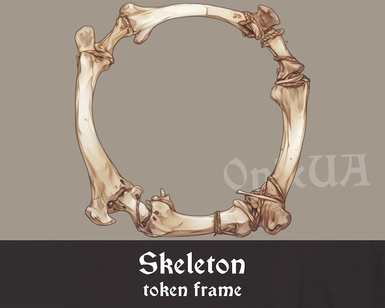 Skeleton D&D Token Border. Digital Skeleton Frame for Dungeons and ...