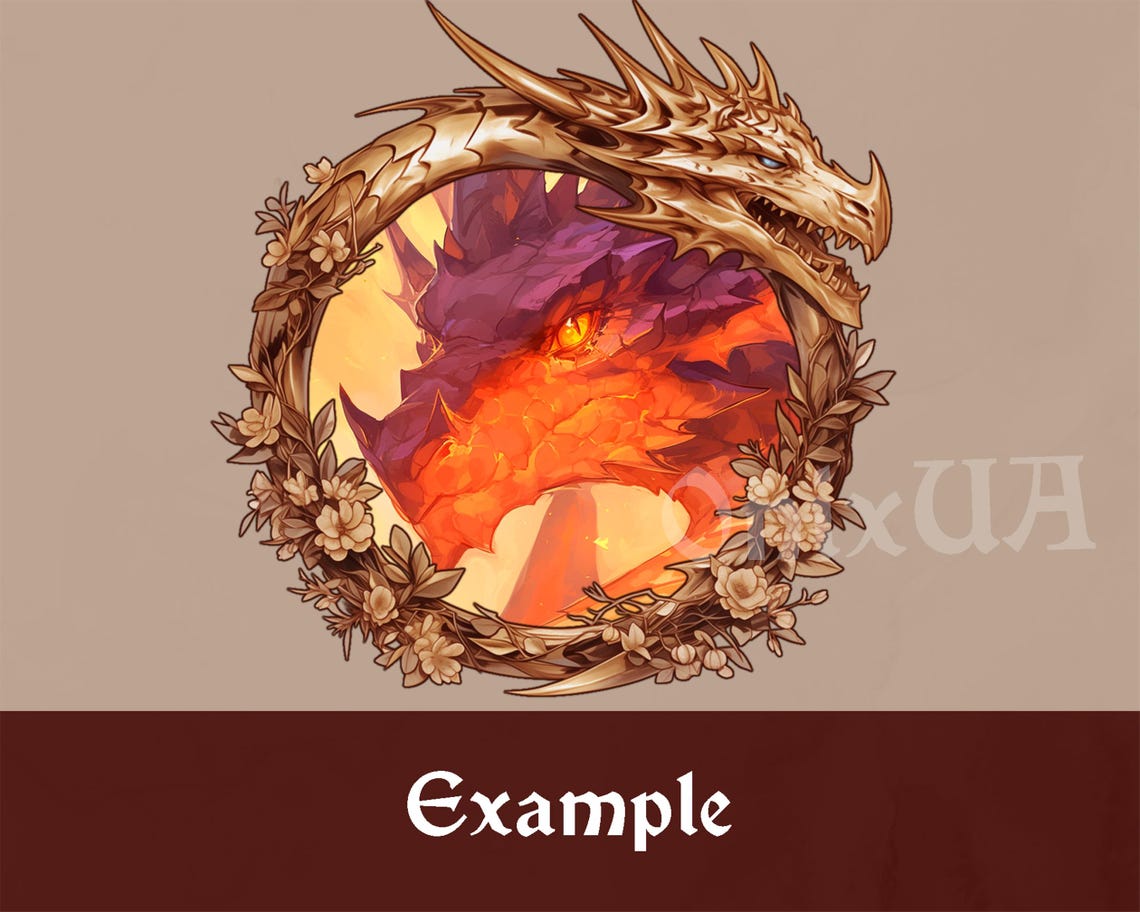 Dragon D&D Token Frame. Digital Token Border for Dungeons and Dragons ...