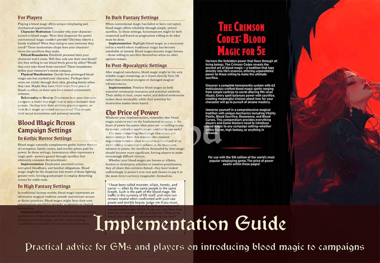The Crimson Codex: Blood Magic for 5e - Etsy