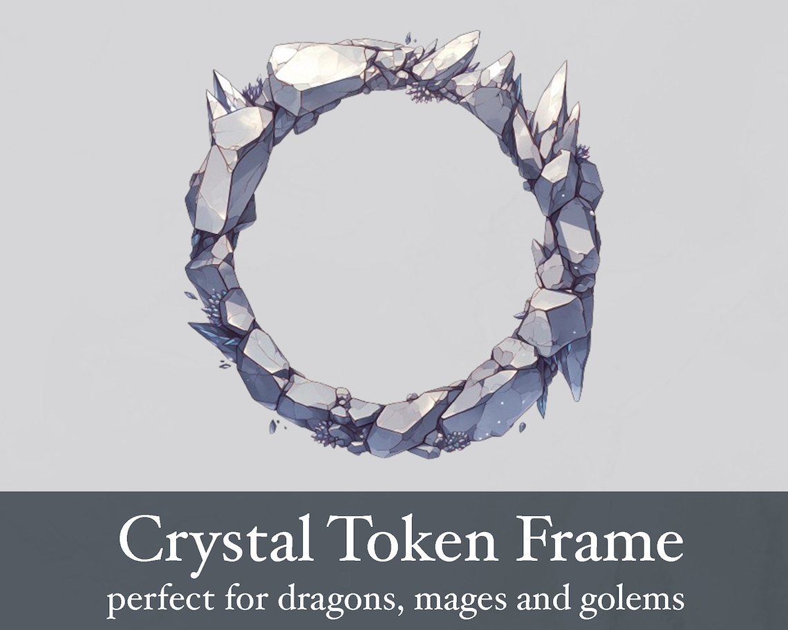 Crystal Stone Dragon / Wizard / Golem Token Frame. Digital Token for ...