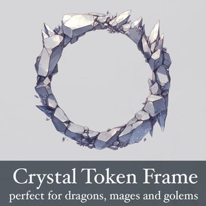 Crystal Stone Dragon / Wizard / Golem Token Frame. Digital Token for ...