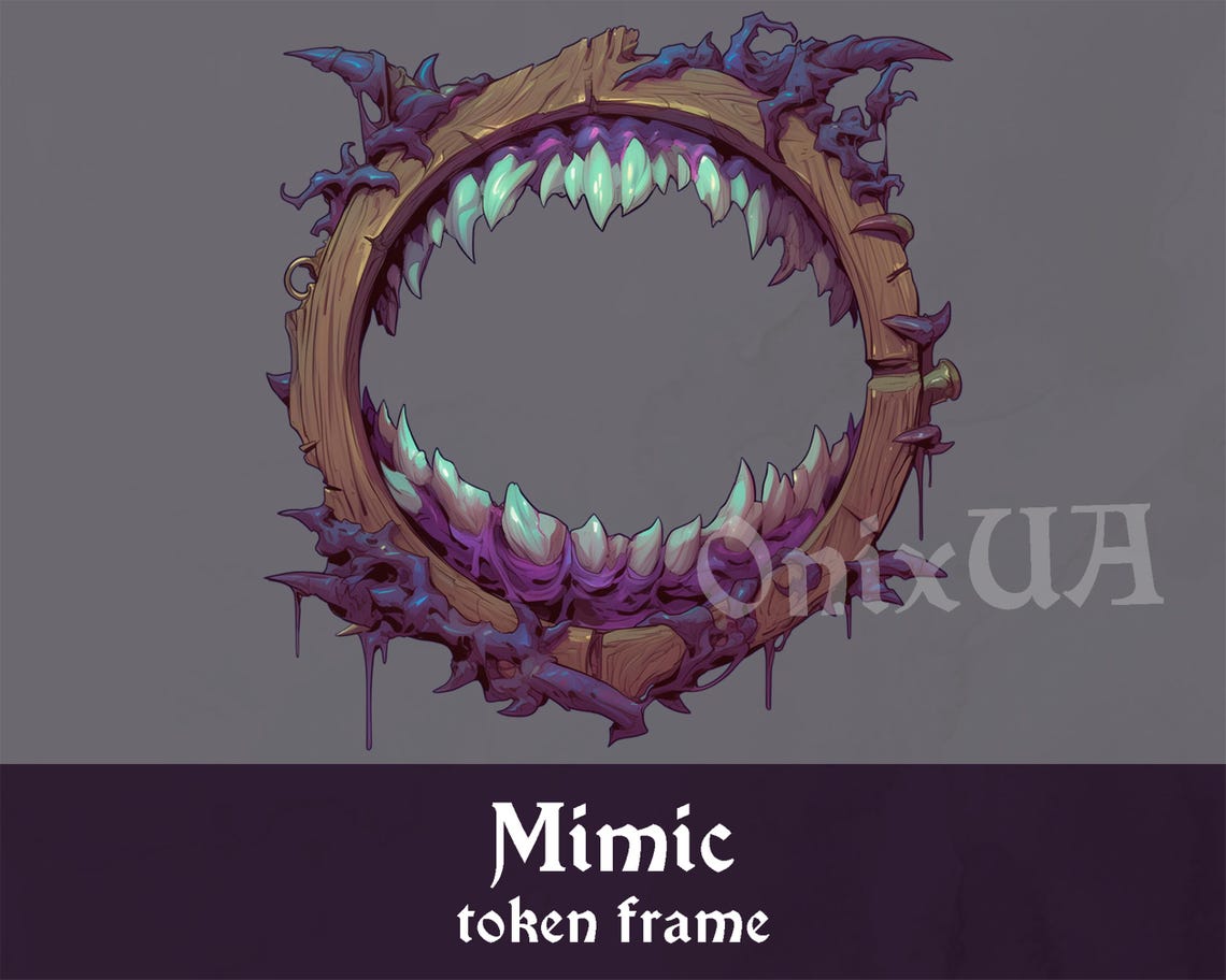 Mimic Token Frame: Digital Monster Border for Dnd, Pathfinder (PNG, PSD ...