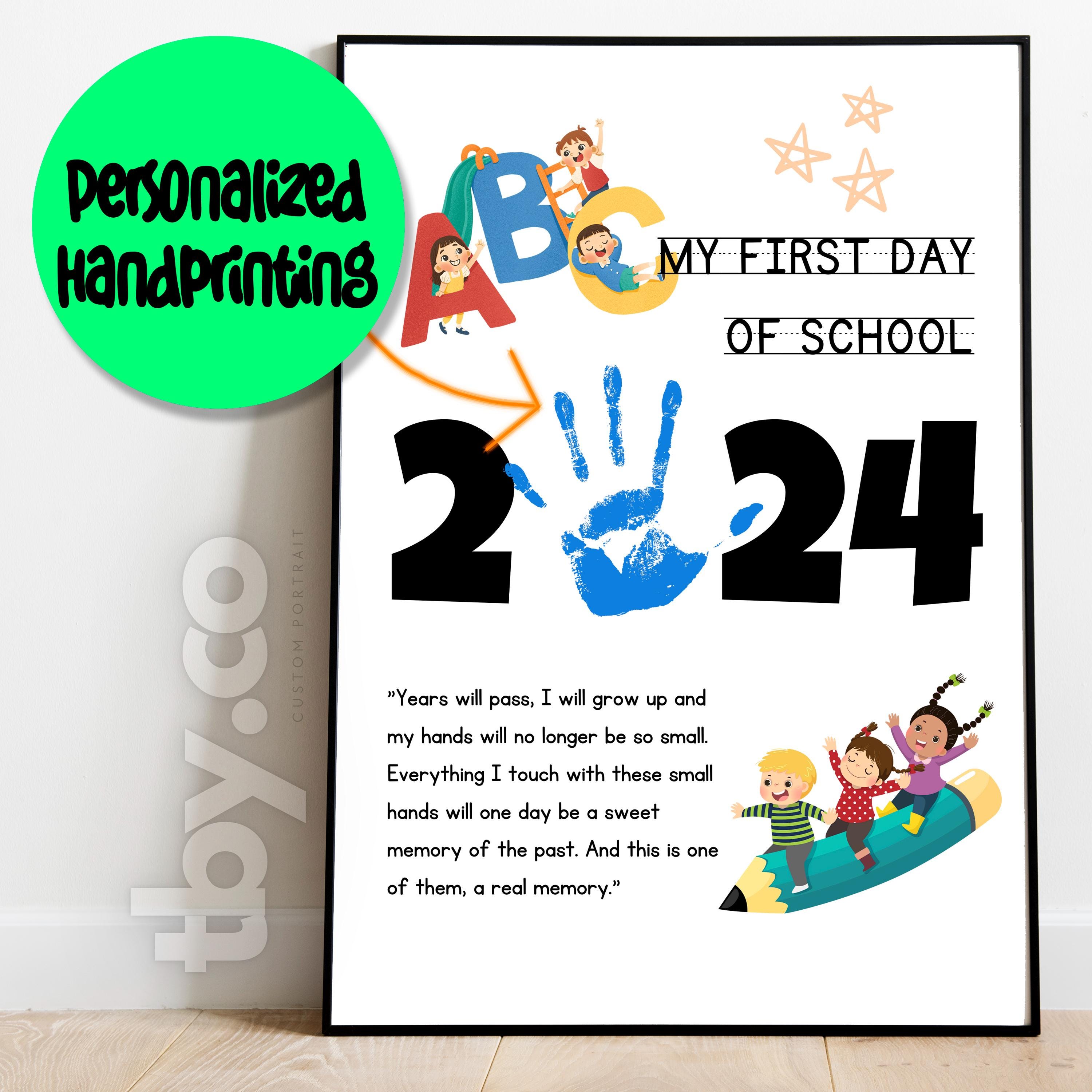 First Day of School Handprint Art, 1st Day Memory Keepsake ...
