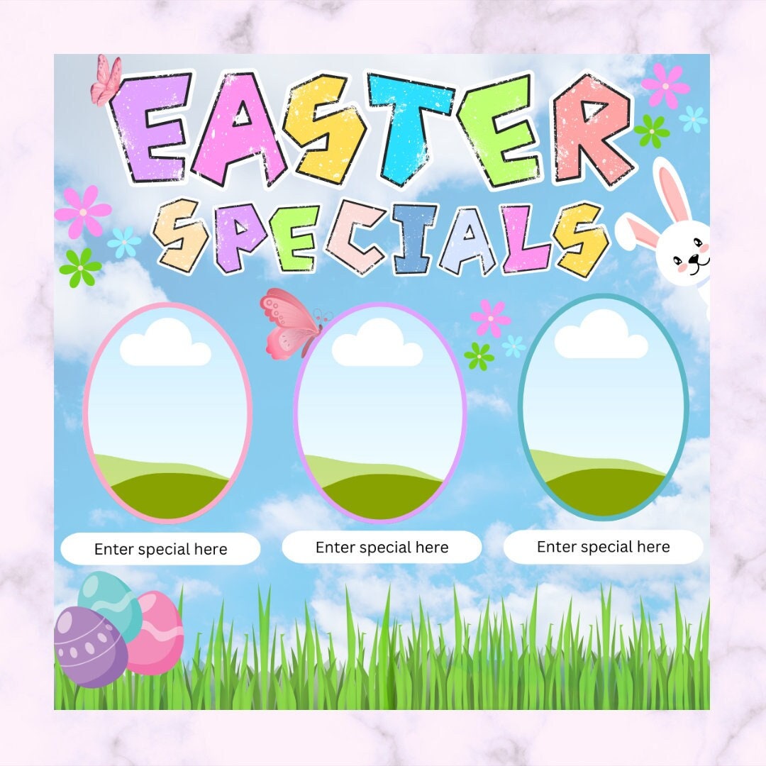 Editable Canva Easter Specials Flyer - Etsy