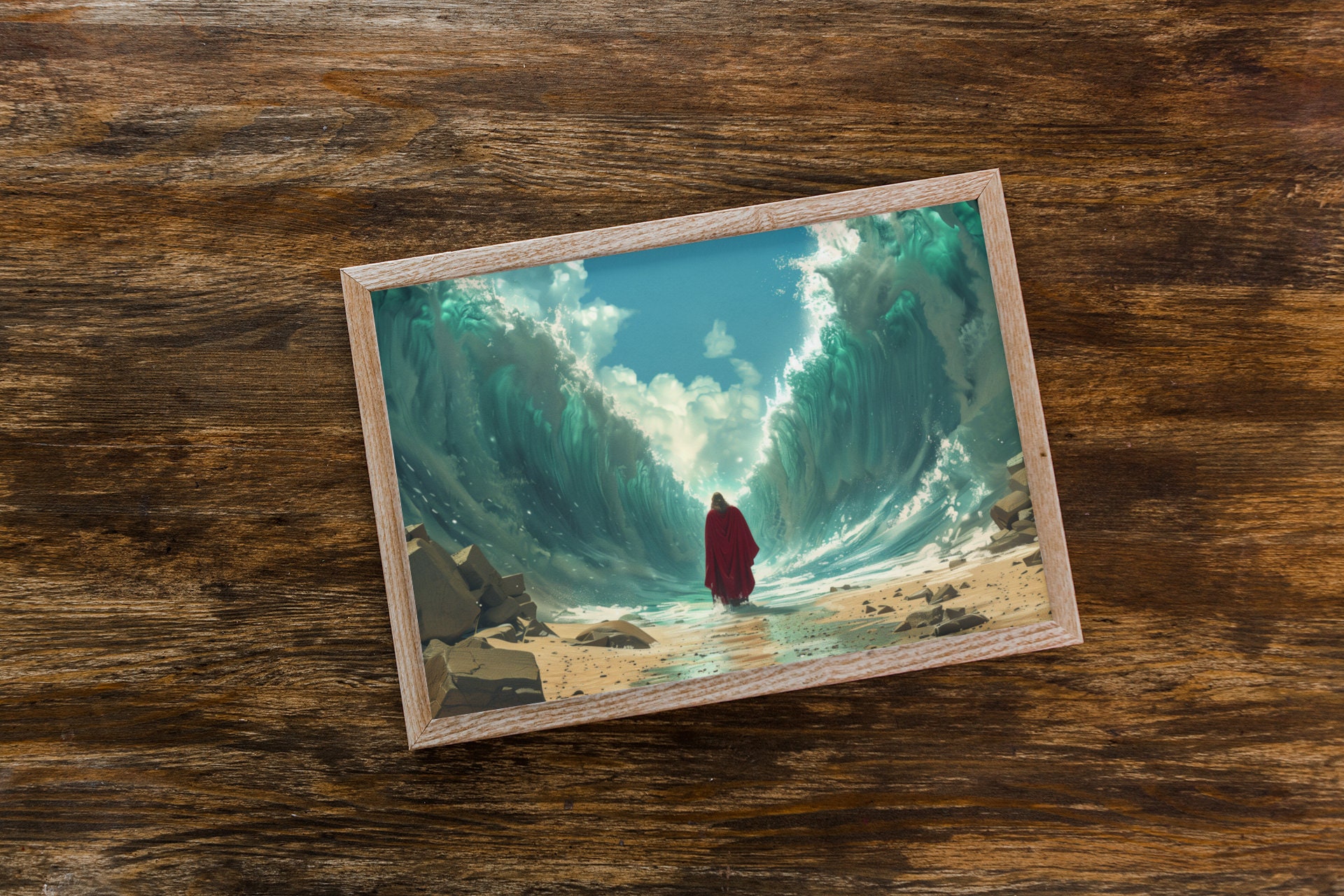 Digital Illustration of Moses - Modern Twist on Historic Red Sea Event ...