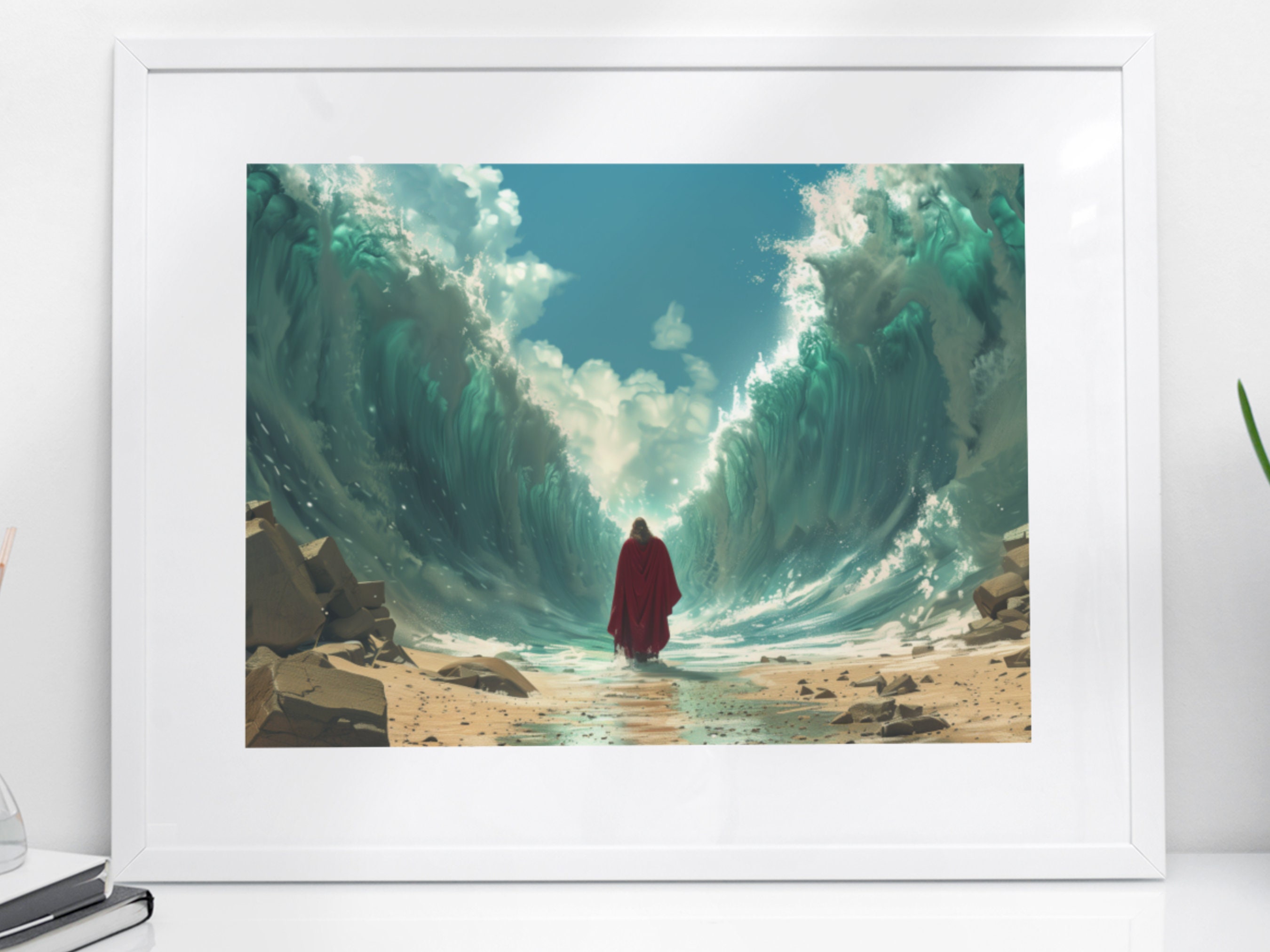 Digital Illustration of Moses - Modern Twist on Historic Red Sea Event ...