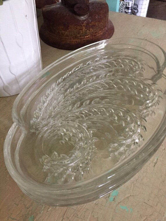 Set of 4 beautiful glass desert platters matching swirl plates | Etsy