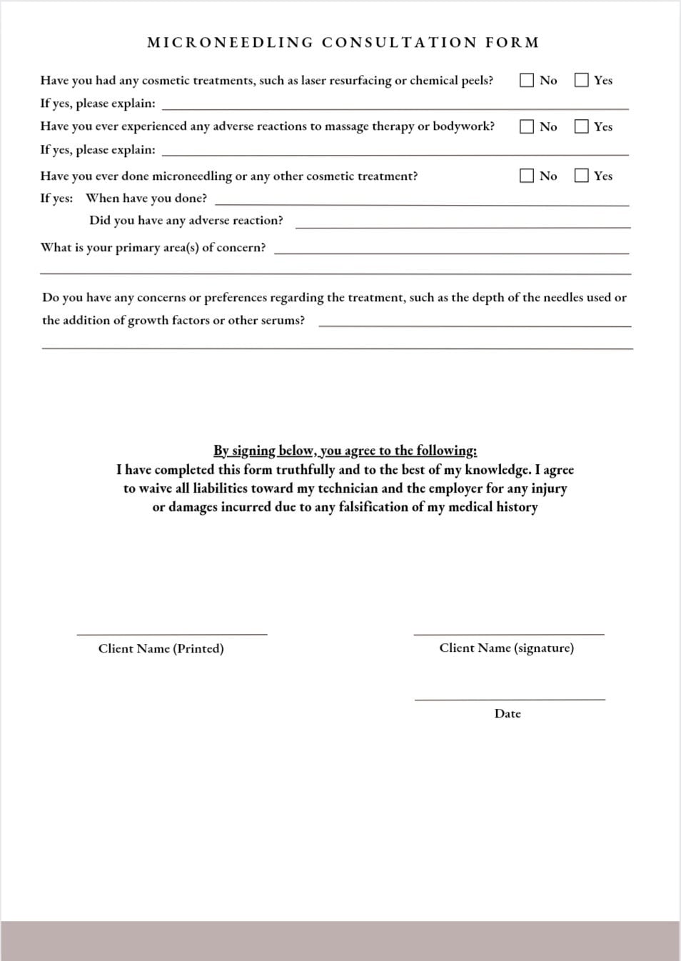 Microneedling Consent Forms - Etsy
