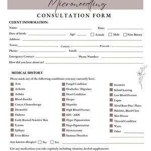Microneedling Consent Forms - Etsy