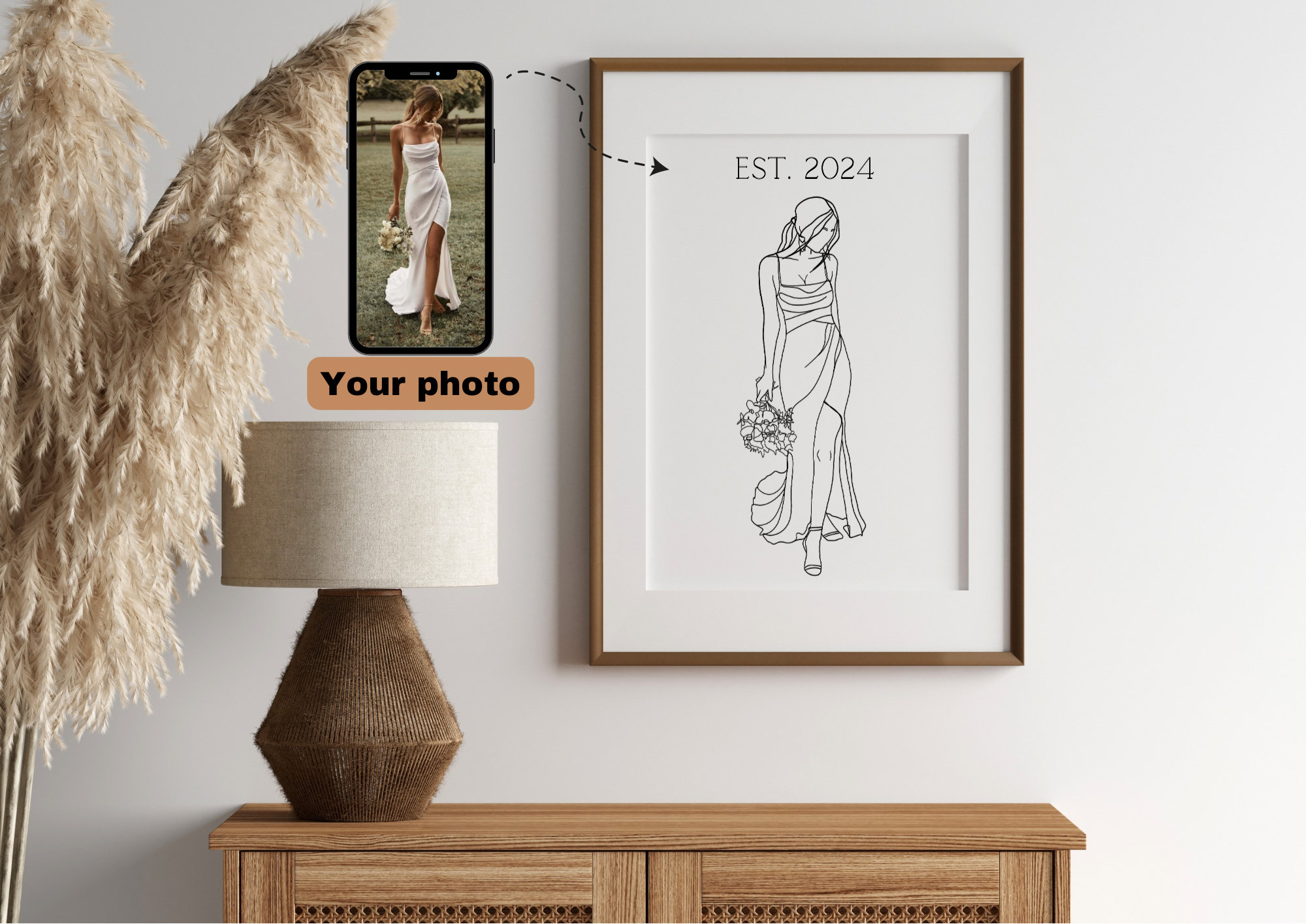 Custom Faceless Portrait Oneline Drawing Girlfriend Selfie Portrait ...