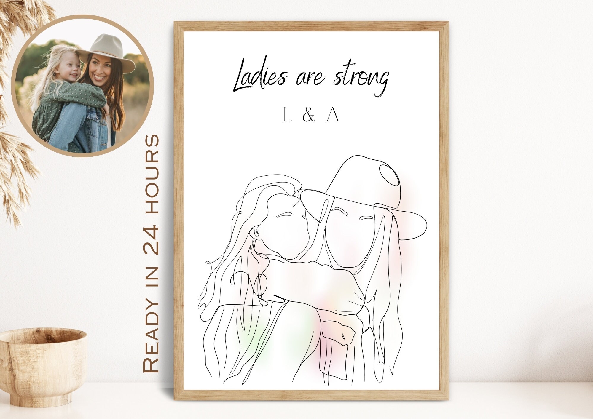 Faceless Family Portrait, Single Line Painting From Photo Custom Family ...