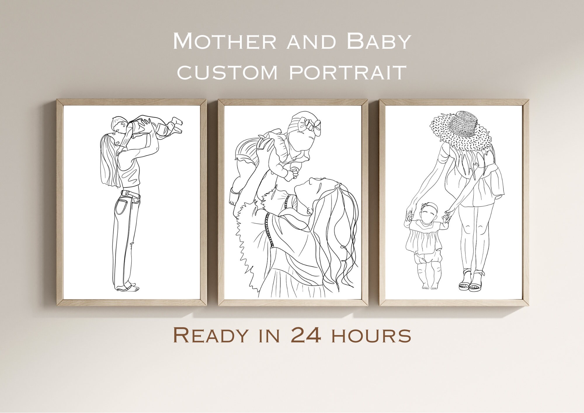 Faceless Family Portrait, Single Line Painting From Photo Custom Family ...