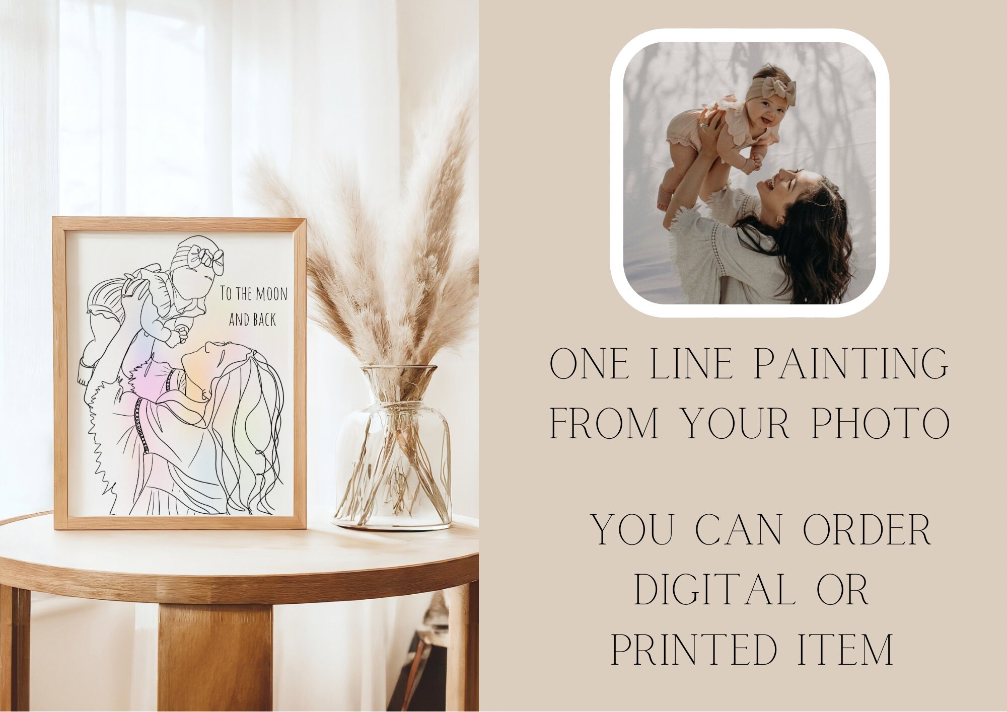 Faceless Family Portrait, Single Line Painting From Photo Custom Family ...