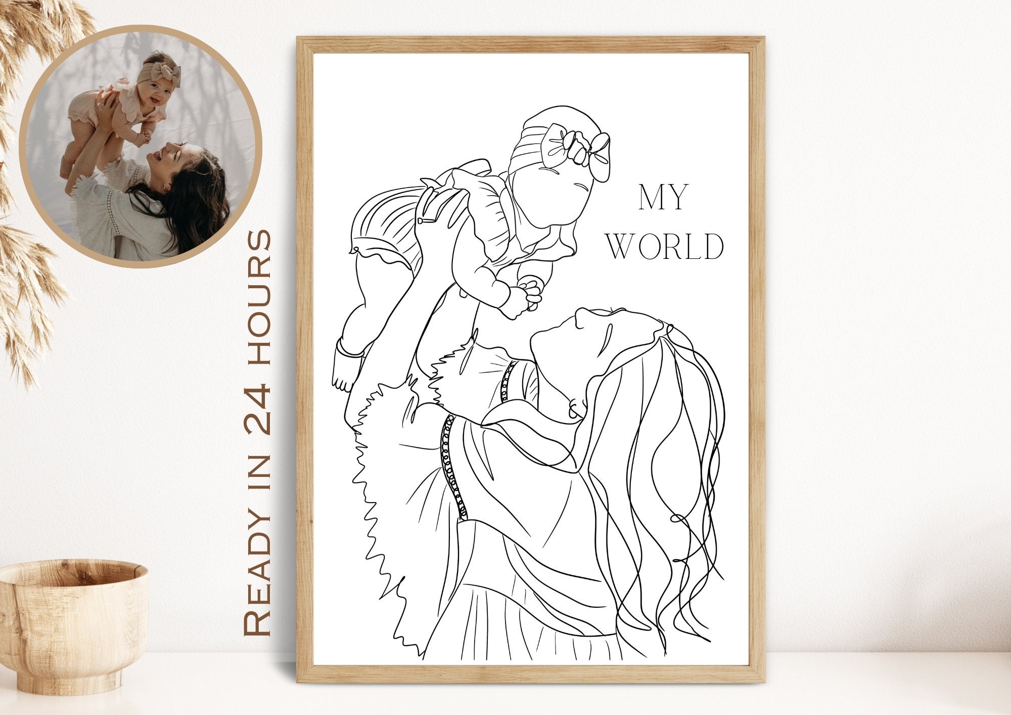Faceless Family Portrait, Single Line Painting From Photo Custom Family ...
