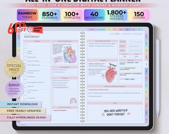 All-in-one Digital Planner 2024, 2025, 2026, Undated Digital Planner ...