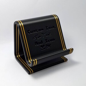 Personalized Cell Phone Stand Holder | Balck and Gold | With Custom ...