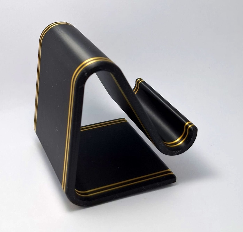 Personalized Cell Phone Stand Holder | Balck and Gold | With Custom ...