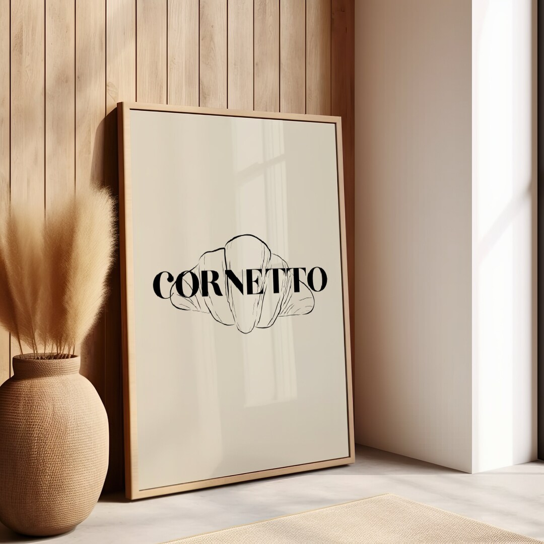 Cornetto Poster Croissant Poster Kitchen Wall Art Minimalist Poster ...