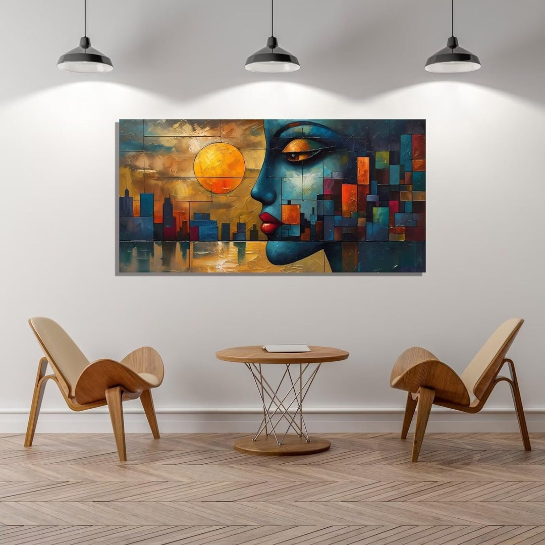 Cityscape Wood Inner Frame Wall Art Cityview Paintings Printed Picture ...