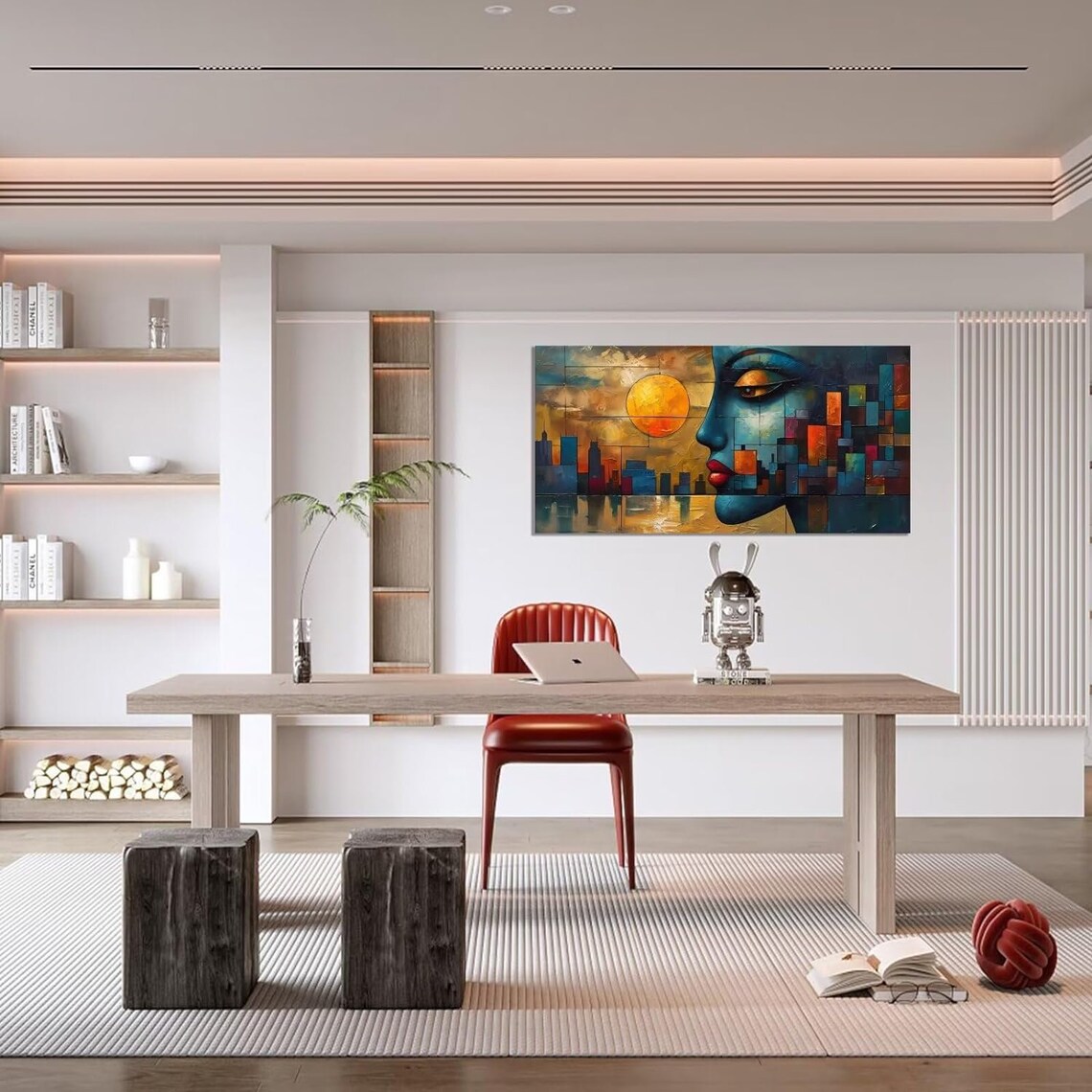 Cityscape Wood Inner Frame Wall Art Cityview Paintings Printed Picture ...