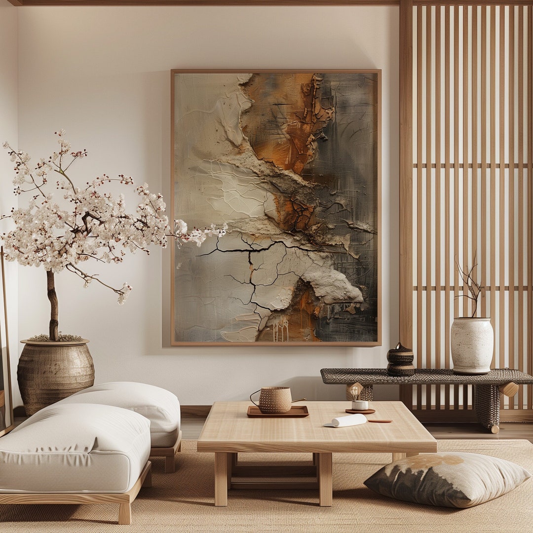 Wabi Sabi Wall Art / Abstract Painting / Raw Art / Japandi Interior ...
