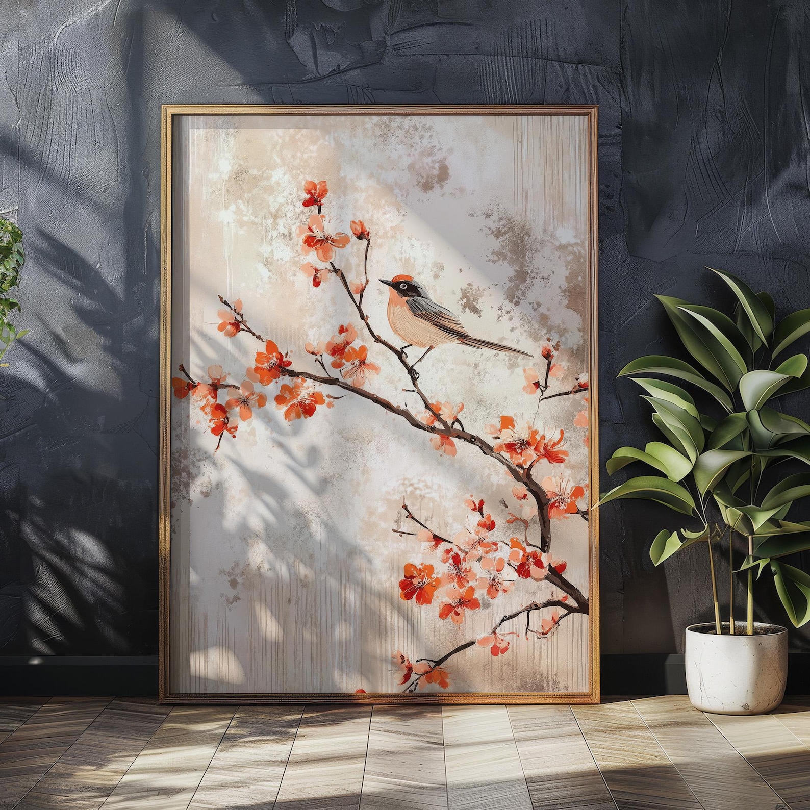 Japandi Design / Wabi Sabi Interior Wall Art / Bird Tree Wall Art ...
