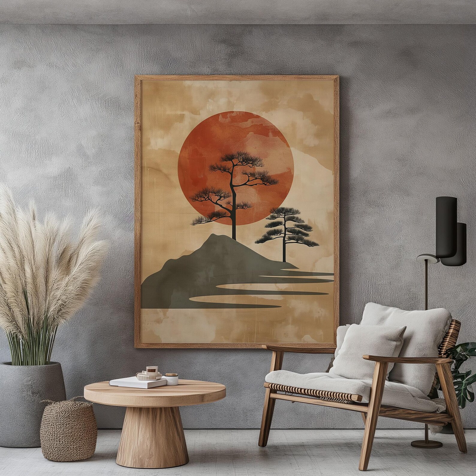Wabi Sabi Interior Wall Art / Japandi Design / Abstract Large Wall Art / Beige Art / Modern ...