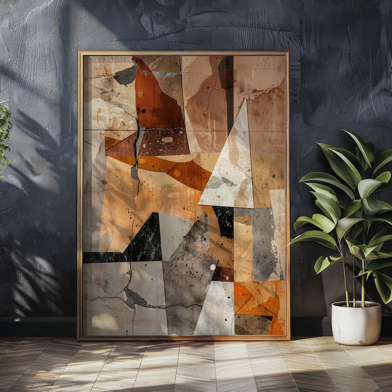 Japandi Mozaic Design / Wabi Sabi Wall Art / Geometric Shapes ...