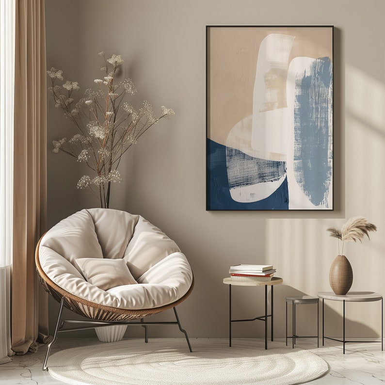 Japandi Abstract Wall Art / Wabi Sabi Design / Minimalist Painting ...