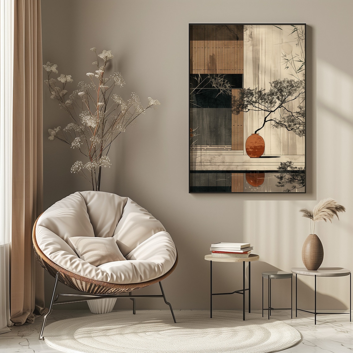 Japanese Interior Design / Wabi Sabi Wall Art / Japandi / Modern Wall ...