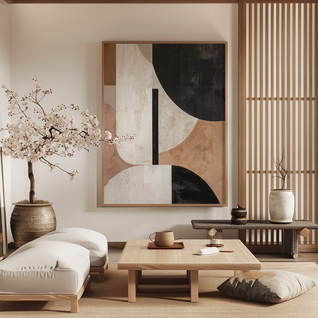 Japandi Wall Art/ Wabi Sabi Design / Geometric Shapes Minimalist ...