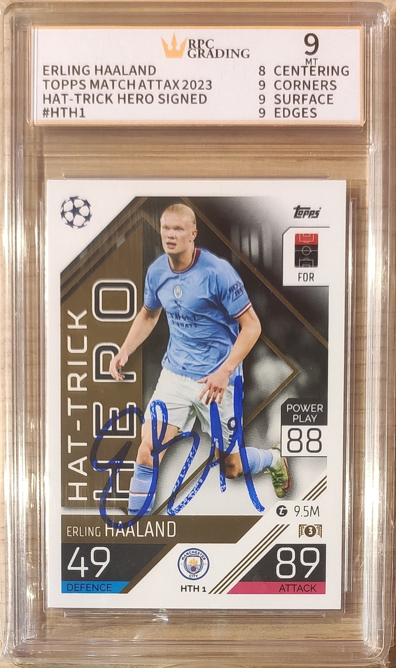 Erling Haaland Autograph Hand Signed Card RPC Mint. - Etsy