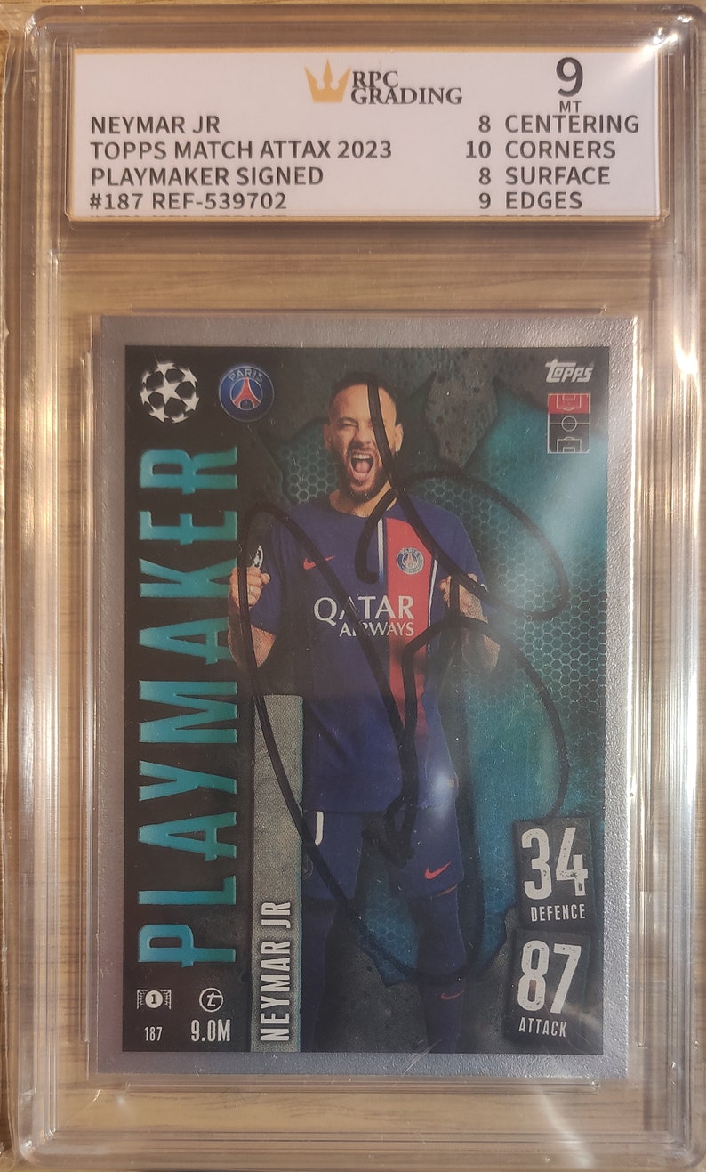Neymar Jr Autograph Hand Signed Card RPC Mint. - Etsy
