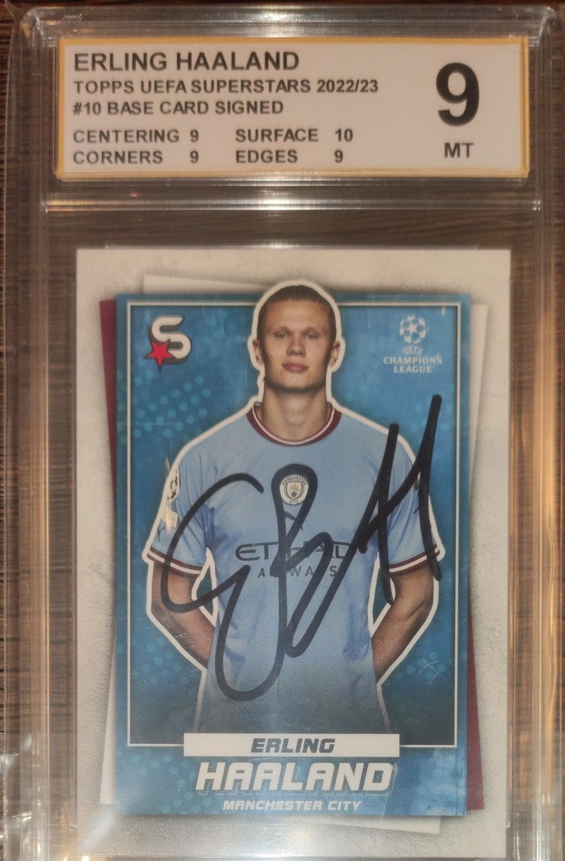 Erling Haaland Autograph Hand Signed Card RPC Mint. - Etsy