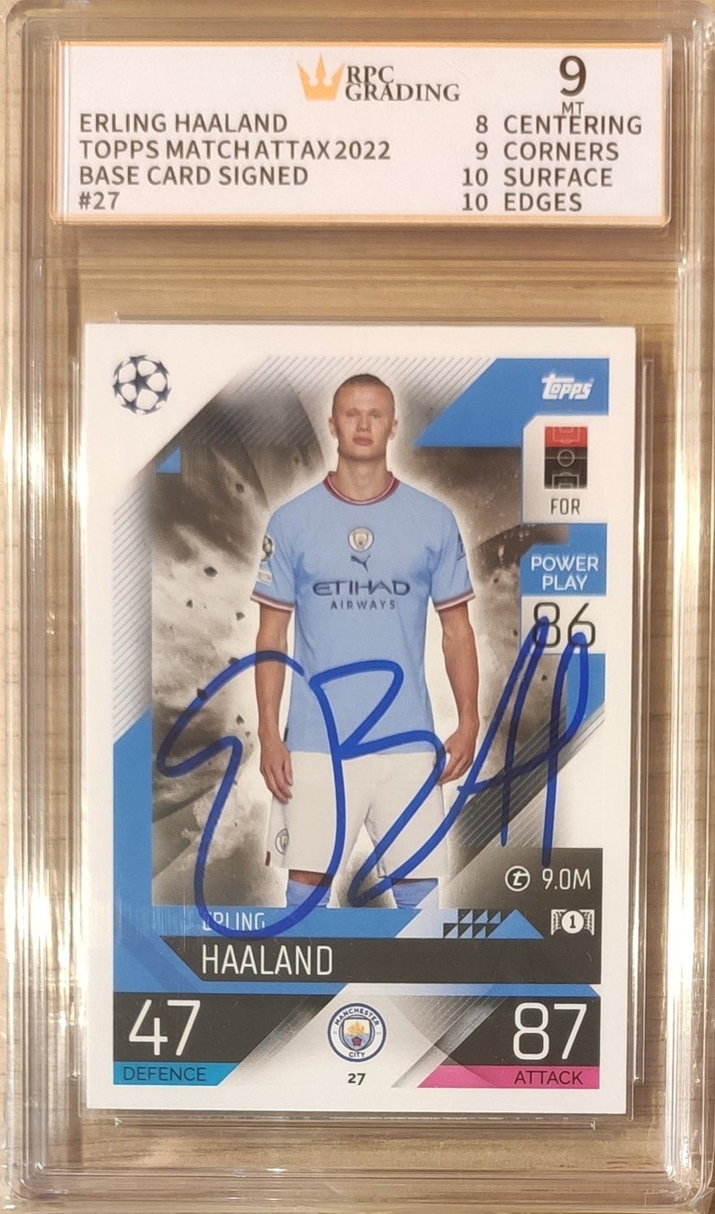 Erling Haaland Autograph Hand Signed Card RPC Mint. - Etsy