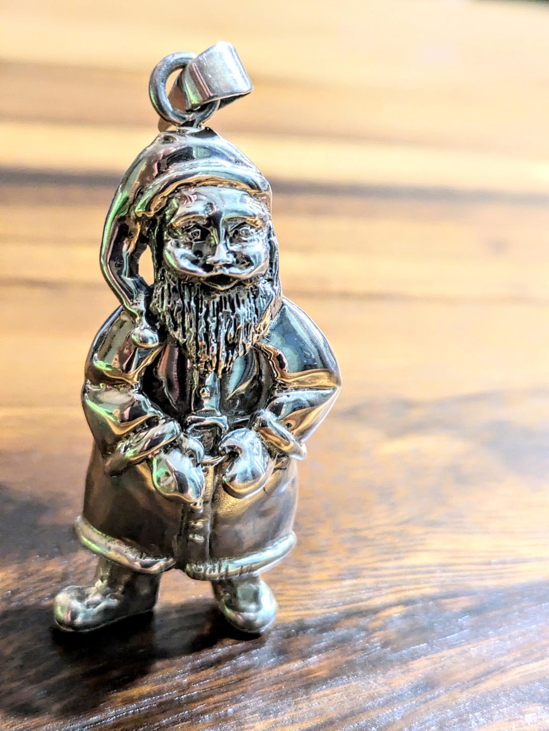 Vintage Sterling Silver 2 3/8 Inches Santa Claus Pendant-christmas ...