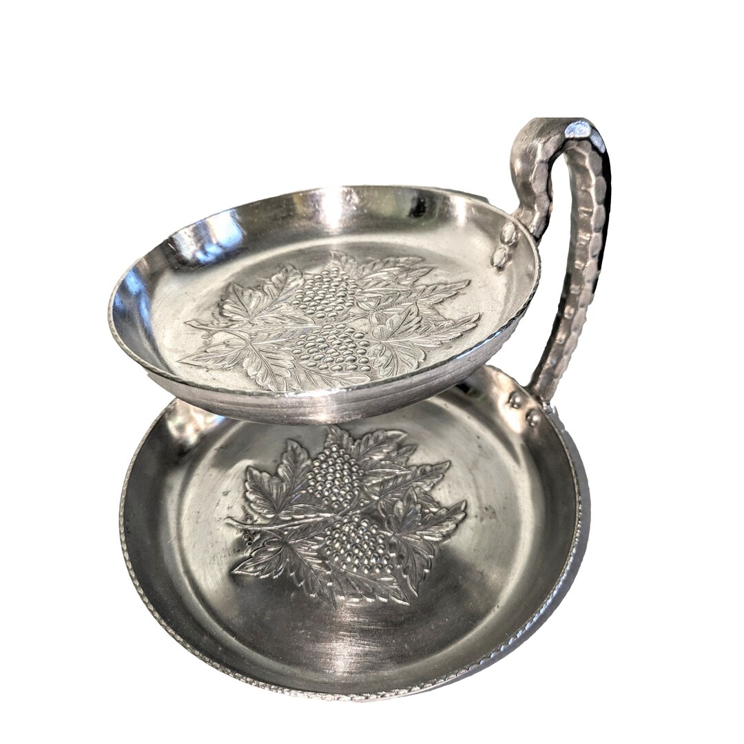 Vintage Everlast Hammered Aluminum Silver "forged Grapes" Tier Tray 7 1 ...