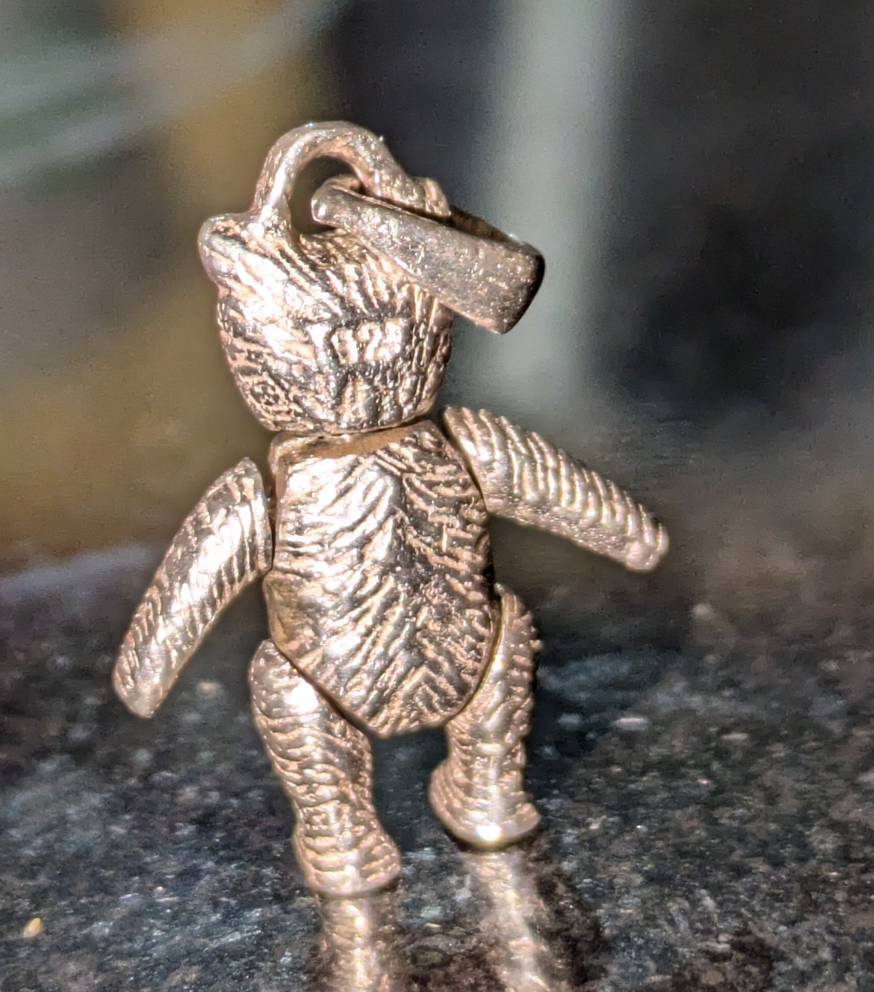 Vintage Sterling Silver Teddy Bear Pendant 3/4 Tall - Etsy